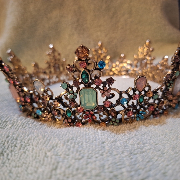 Gemstone Crown | Accessories | Elegant Multicolor Gemstone Tiara Crown ...